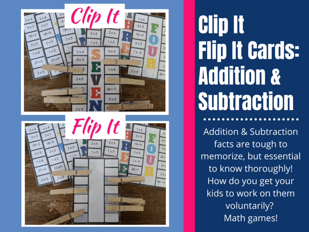 Clip it! Flip it! Addition & Subtraction Cards | Orison Orchards