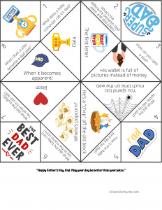 Father's Day Joke Teller Free Printable | Orison Orchards
